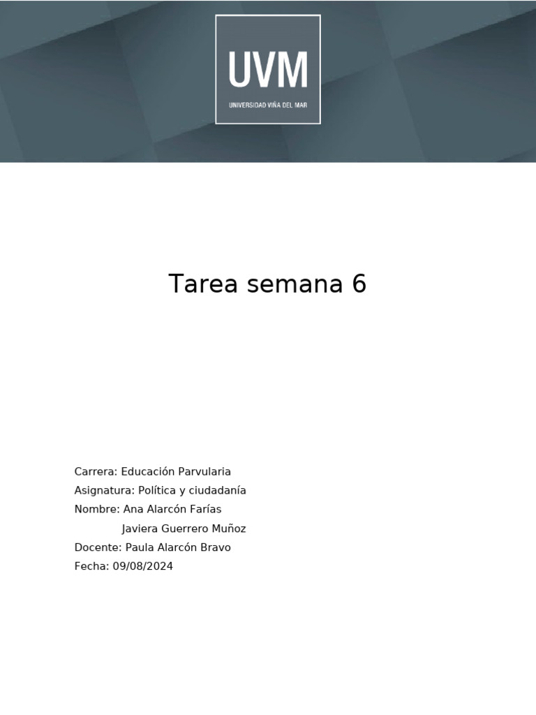 Ana Alarcon Tarea S6 | PDF | Partidos políticos | Chile