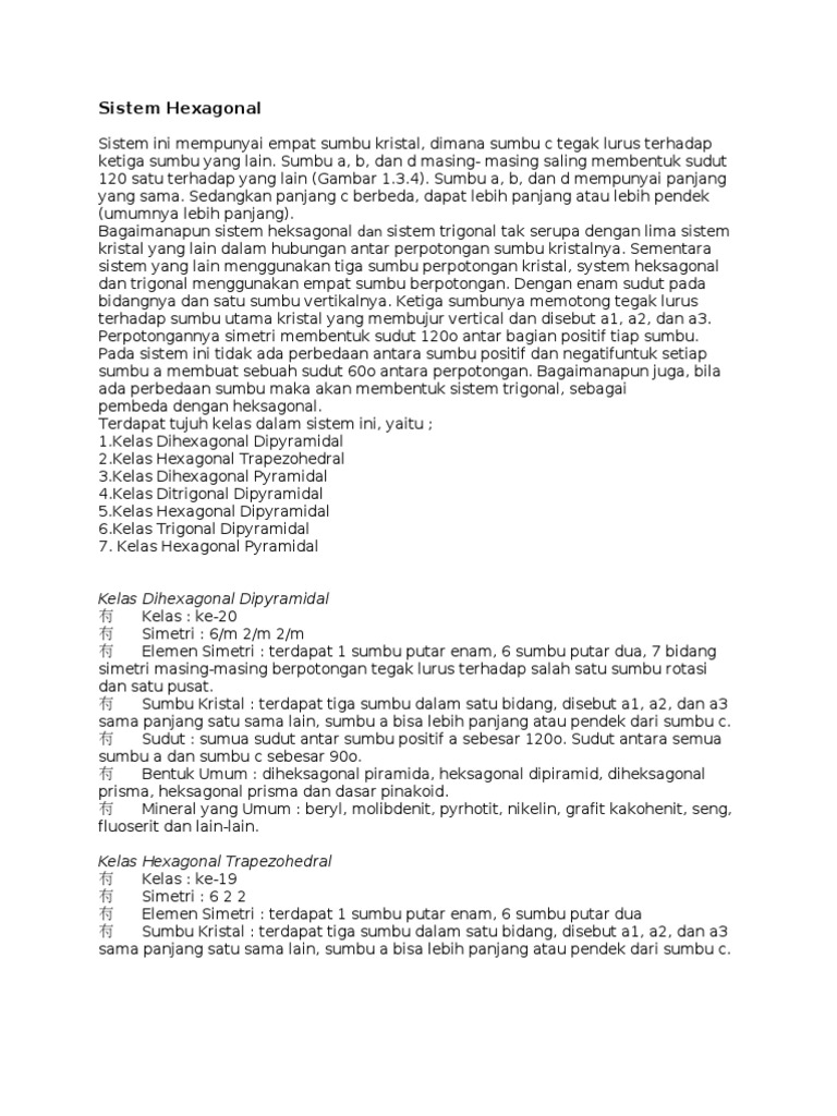 Sistem Hexagonal | PDF