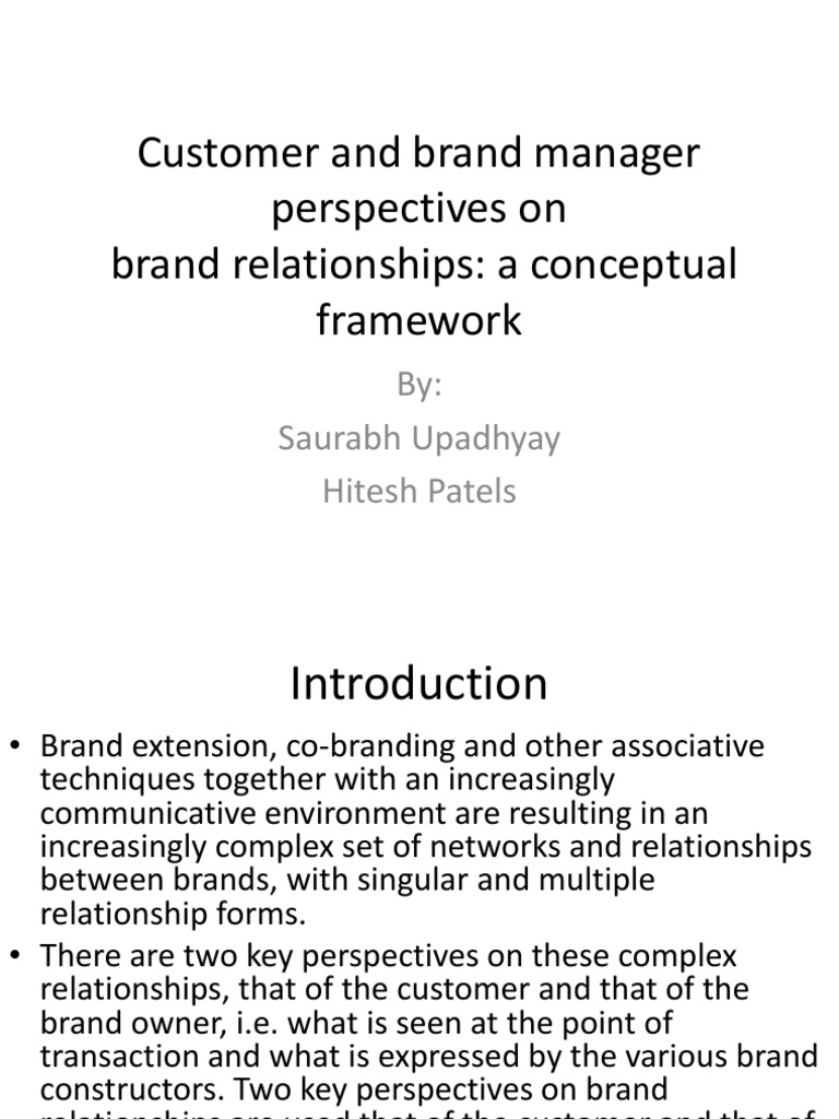 Brand Relationships: Customer vs. Owner Insights | PDF | Brand | Retail