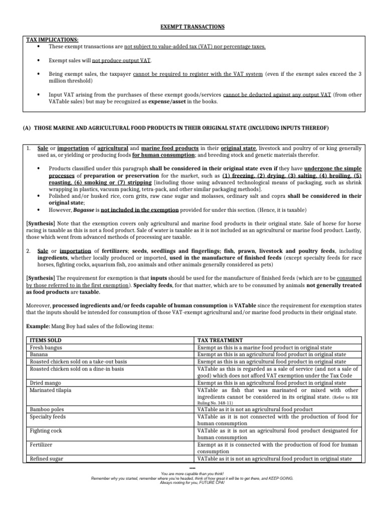 Module 12 - Vat-Exempt Items | PDF | Value Added Tax | Taxes