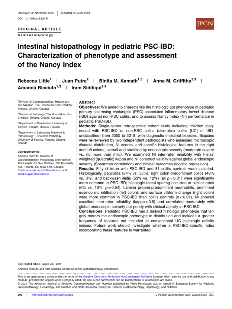 J pediatr gastroenterol nutr - 2024 - Little - Intestinal ...