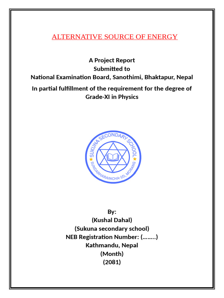 Physics Kushal Project Work | PDF | Renewable Energy | Energy Development