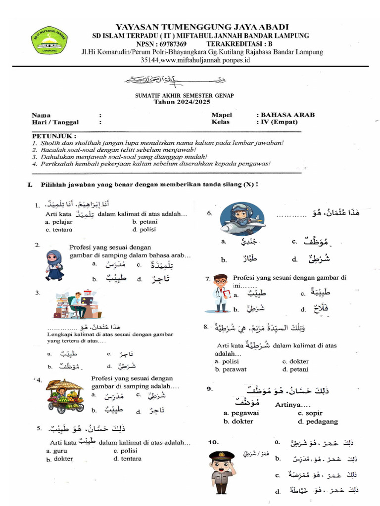 B.arab Sumatif Akhir Genap PDF | PDF