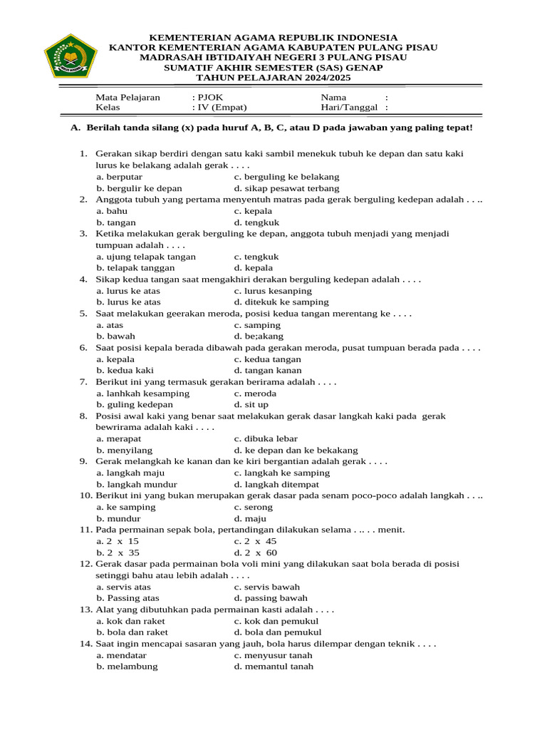 Soal Bapak Imis Sas 2025 | PDF