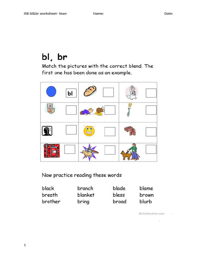 BL&BR Worksheet | PDF