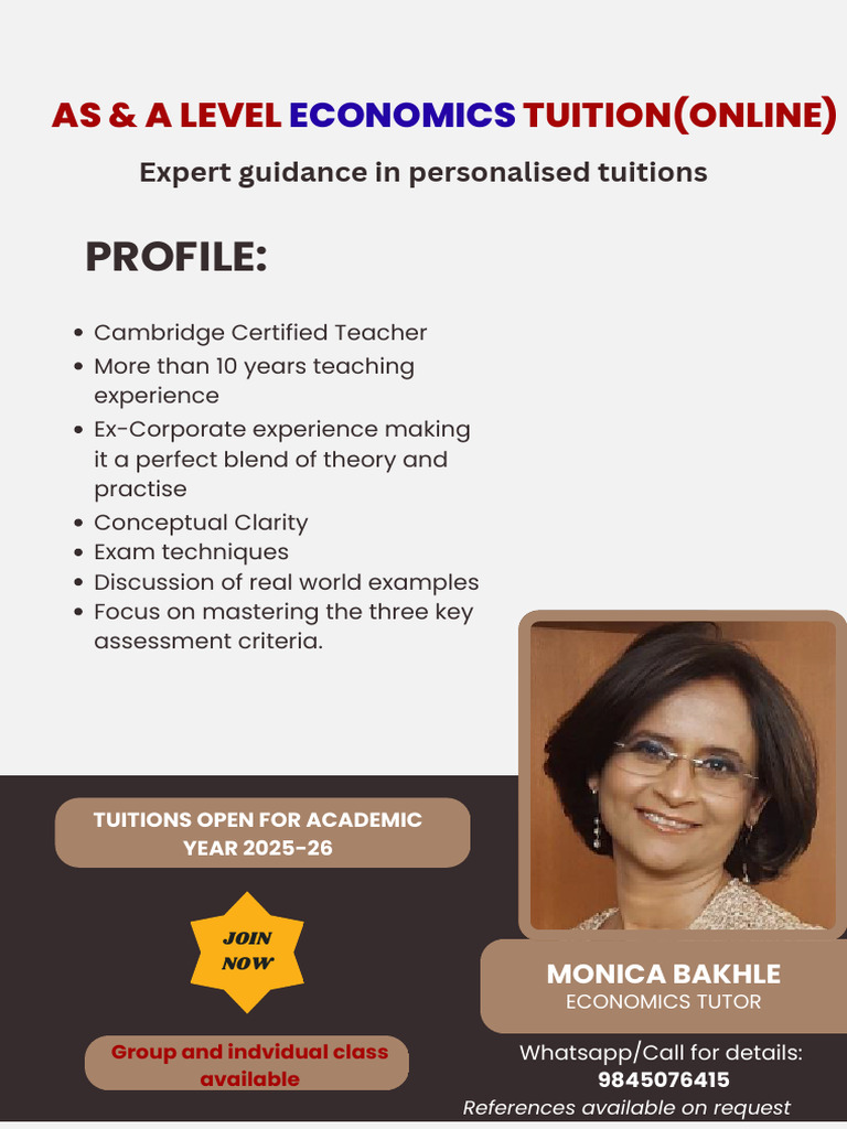 Online AS & A Level Economics Tuition | PDF | Teachers | Learning