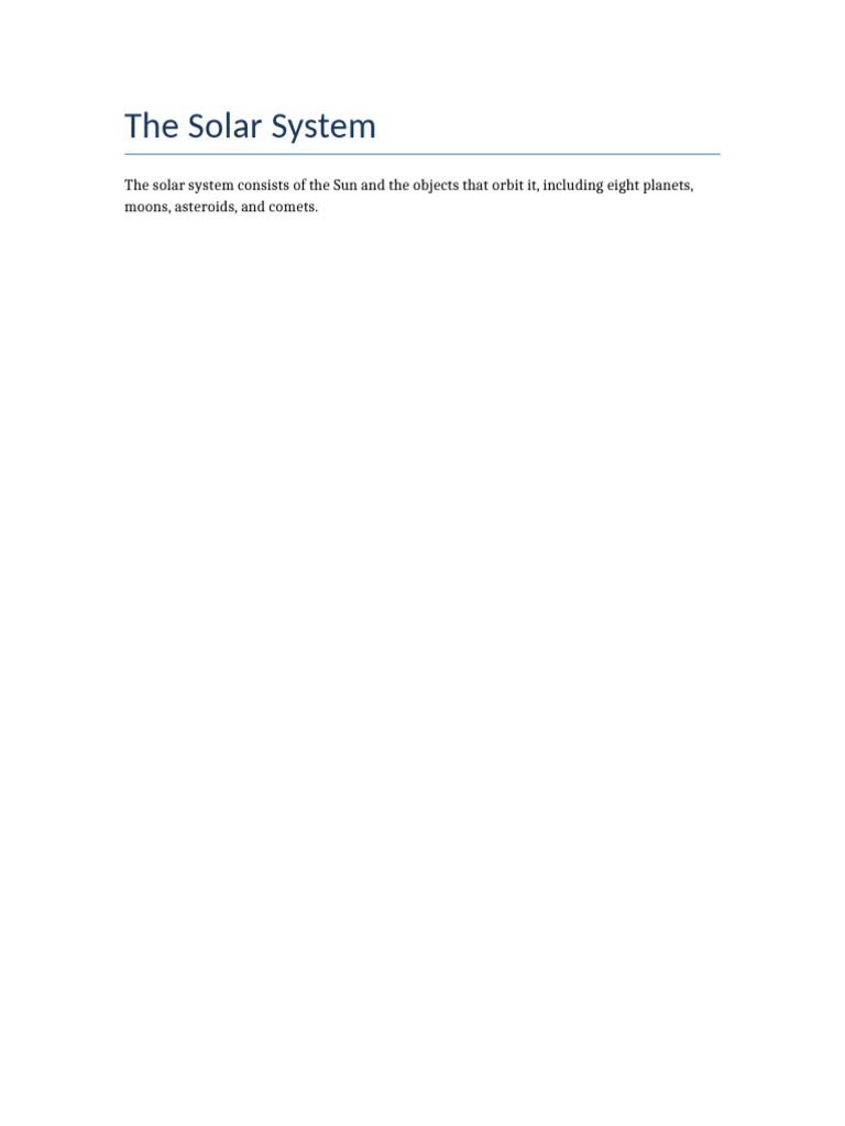 Document 1 The Solar System | PDF