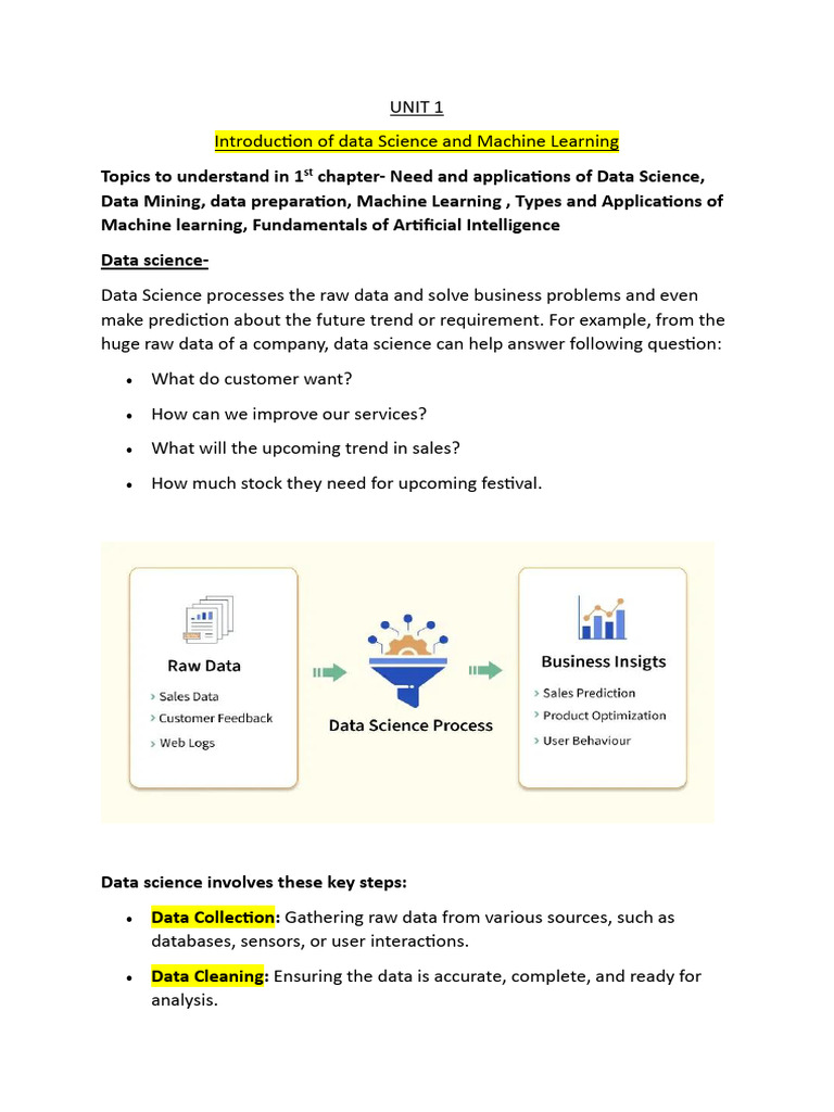 Unit 1 DSML | PDF | Data Science | Artificial Intelligence