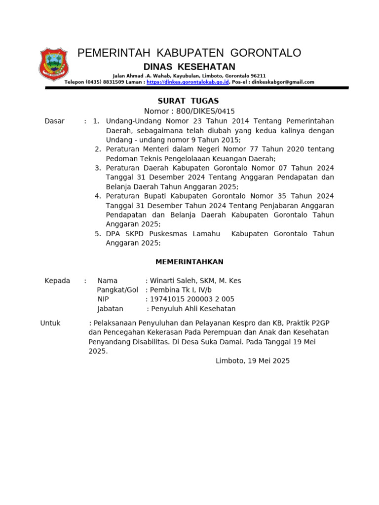 SPT Kapus Penyuluhan KB BLN Mei 2025 | PDF