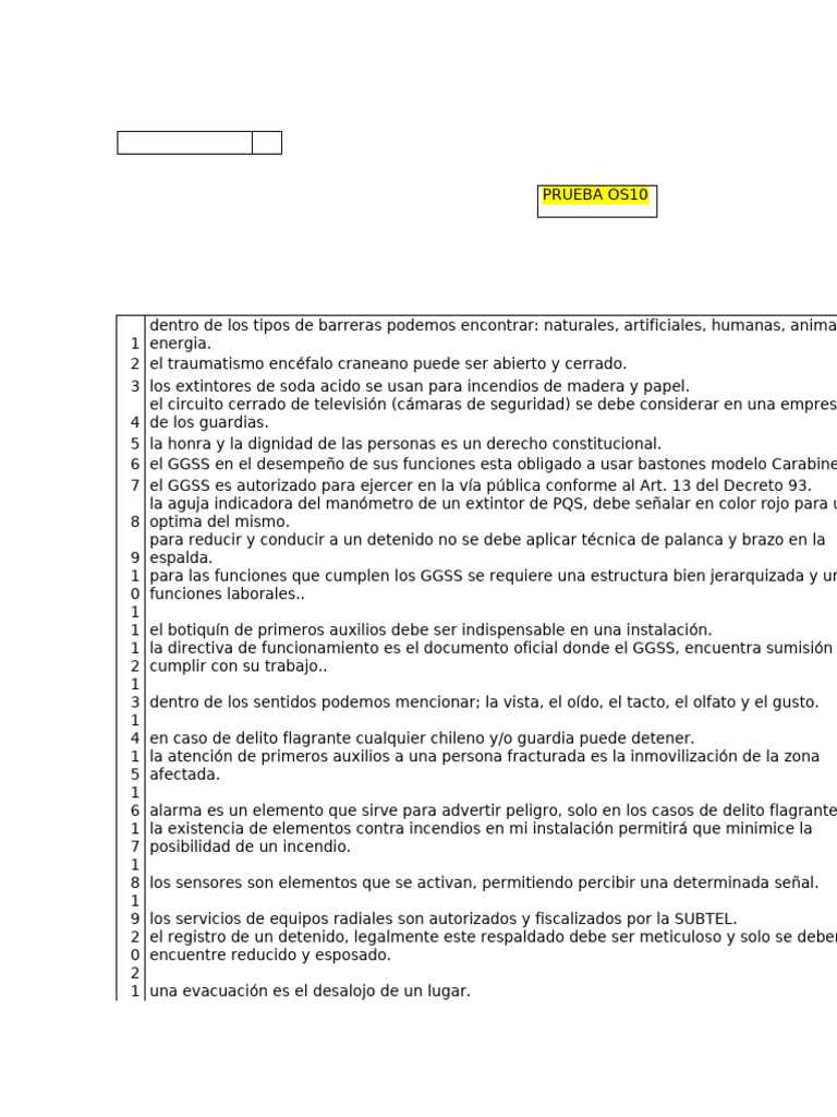 Prueba para Ggss Os10 | PDF | Chile | Robo