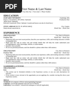 Harvard CV Template Guide | PDF | Résumé