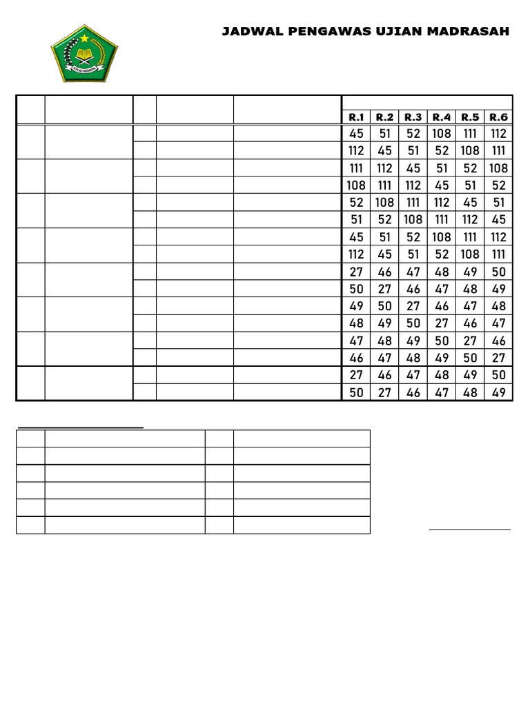 DN JADWAL PENGAWAS UM 25 | PDF