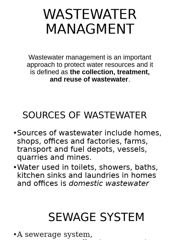 Wastewater Management Overview | PDF
