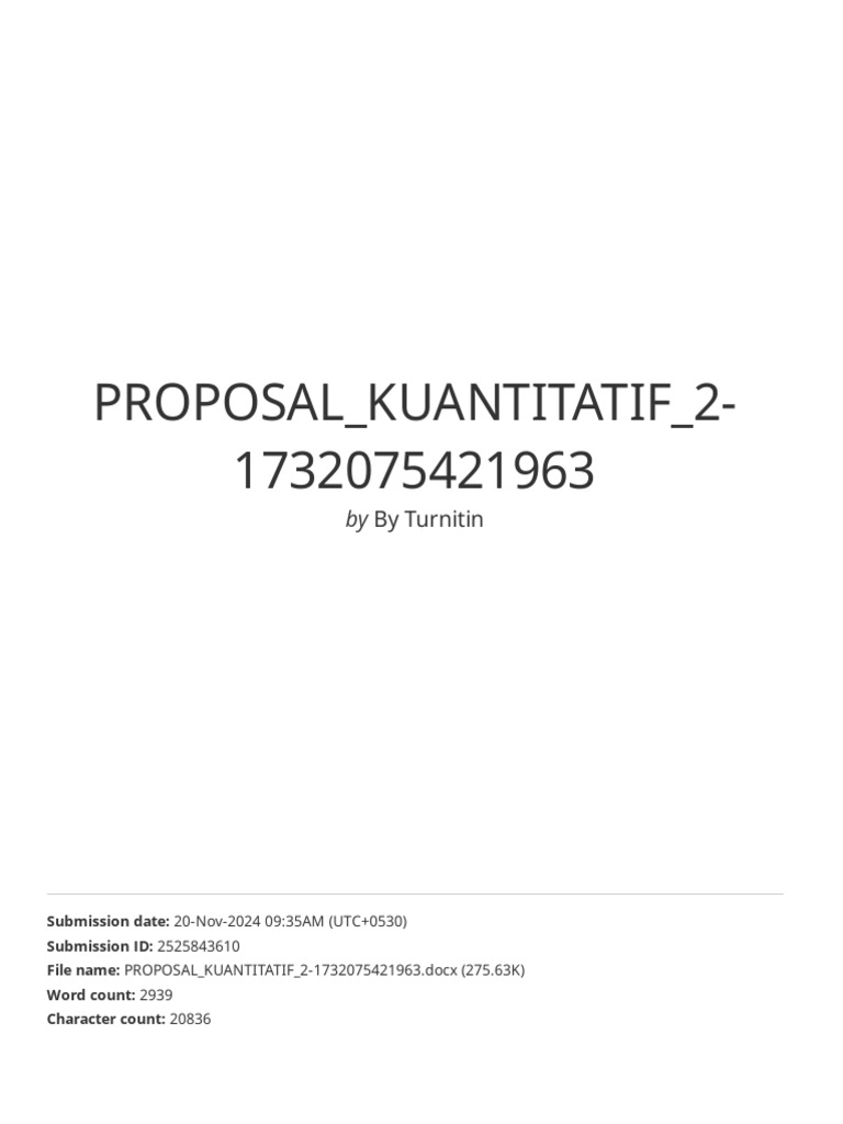 Proposal Kuantitatif | PDF | Computing