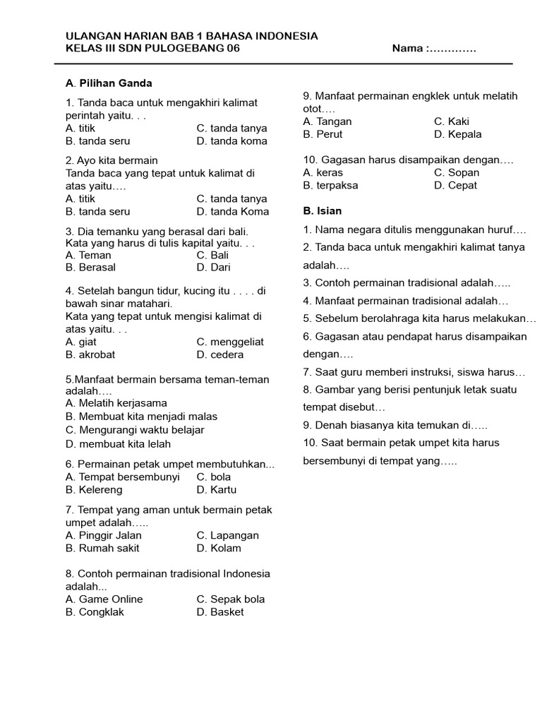 UH 1 B. Indo Ayo Main | PDF