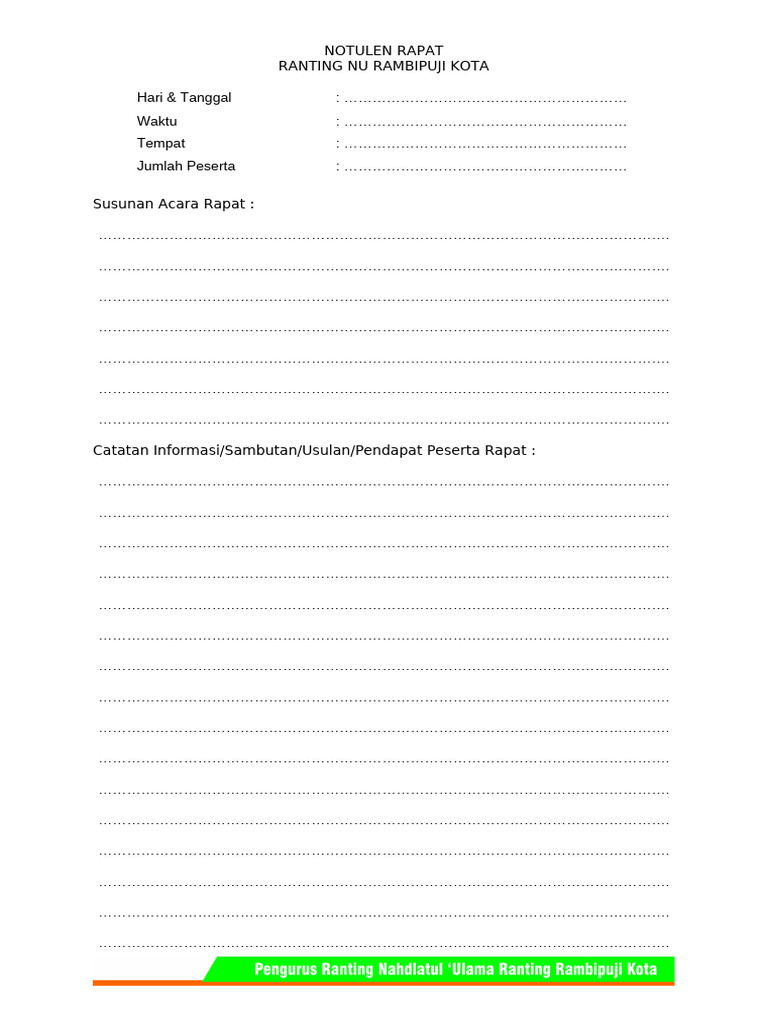 BUKU NOTULEN RAPAT MWC | PDF