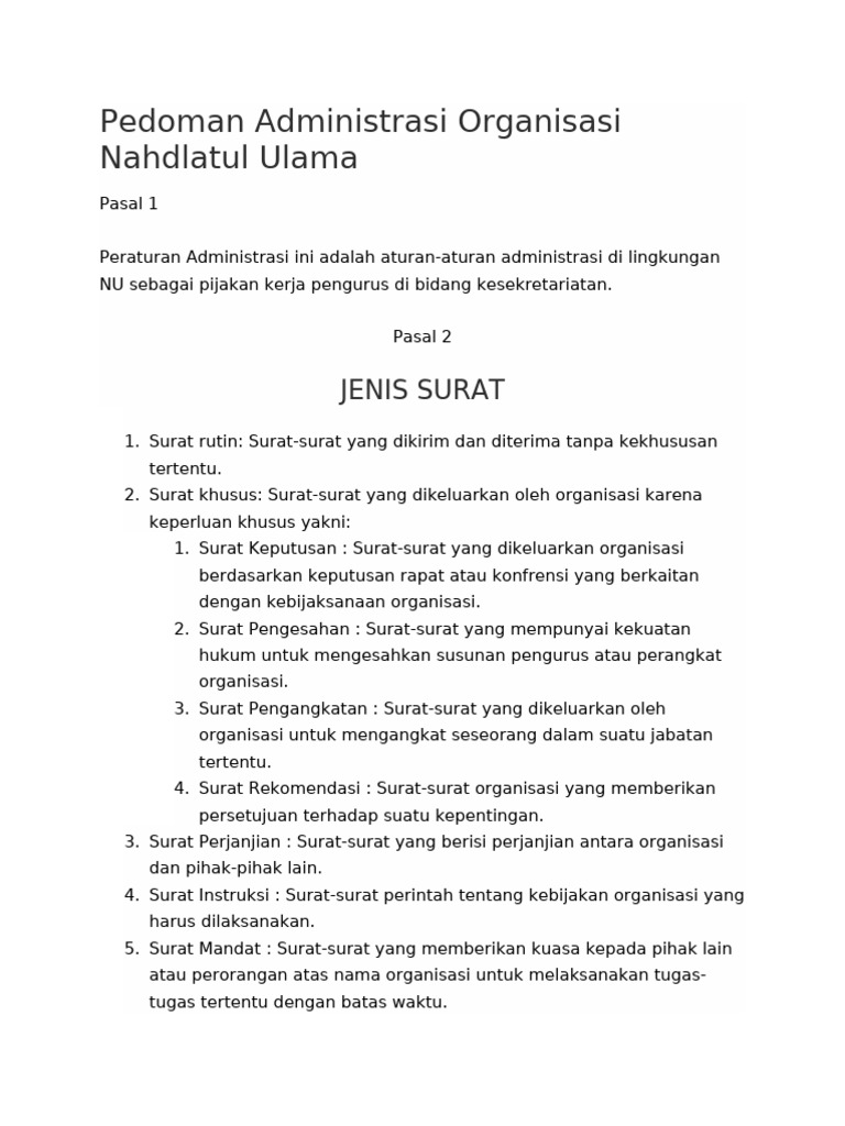 CONTOH PEDOMAN ADMINISTRASI | PDF