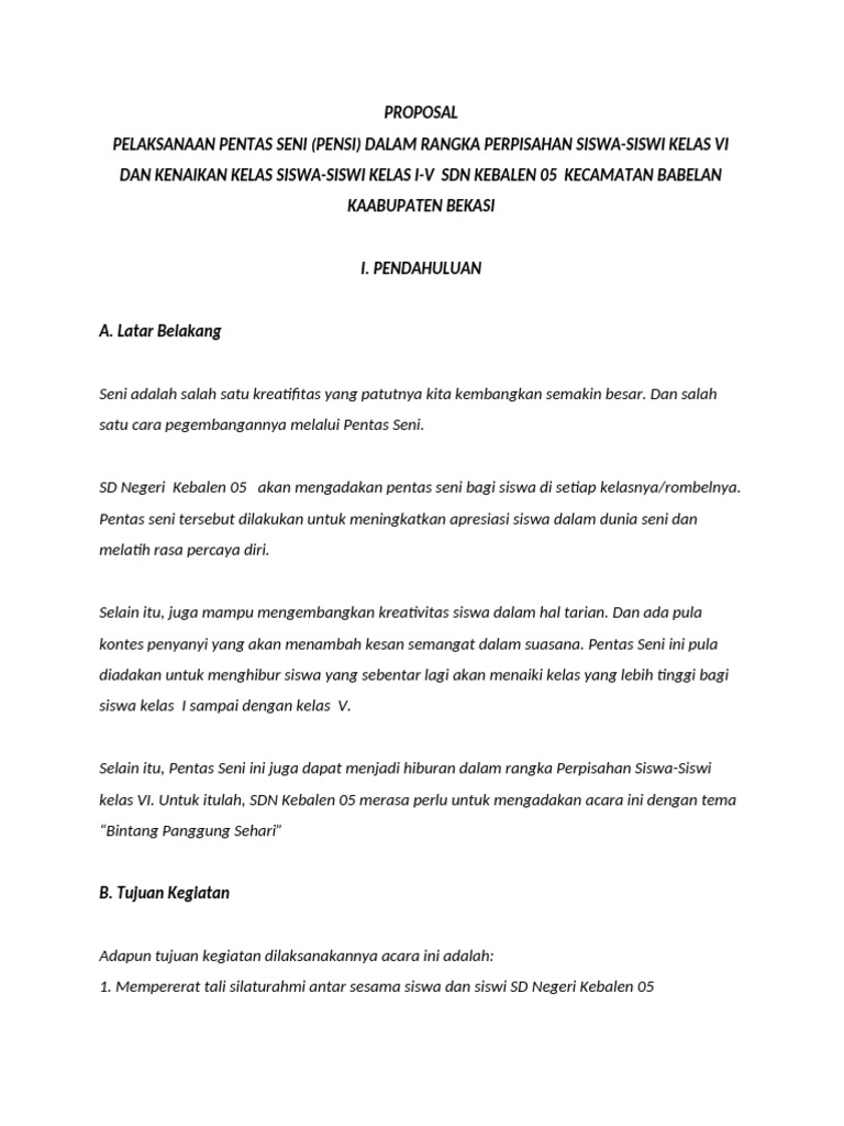 PROPOSAL PENTAS SENI 2023 | PDF