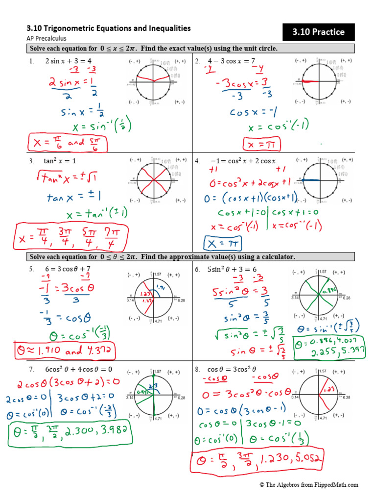 Trigonometric Equations & Inequalities | PDF | Equations | Complex Analysis
