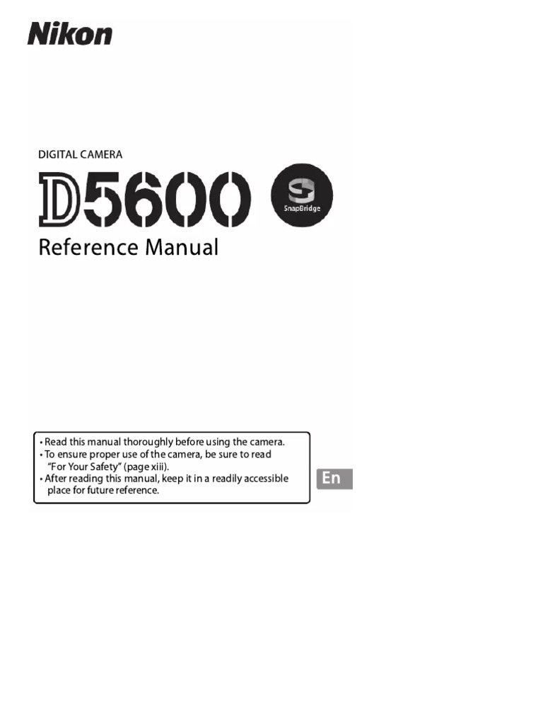 User Manual Nikon D5600 (English - 424 Pages) | PDF