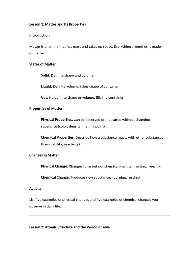 Understanding Matter and Energy Basics | PDF | Matter | Chemistry