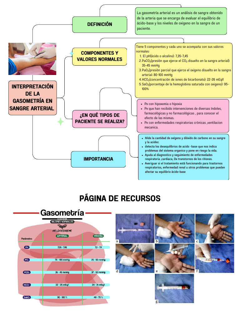 Gráfico sobre la interpretación de la gasometría en sangre arterial | PDF | Medicina CLINICA ...