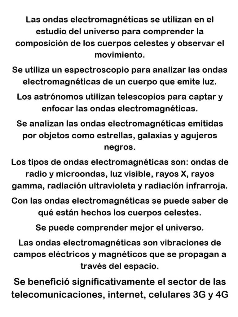 Ondas Electro Universo Imprimir - 091253 | PDF | Radiación ...