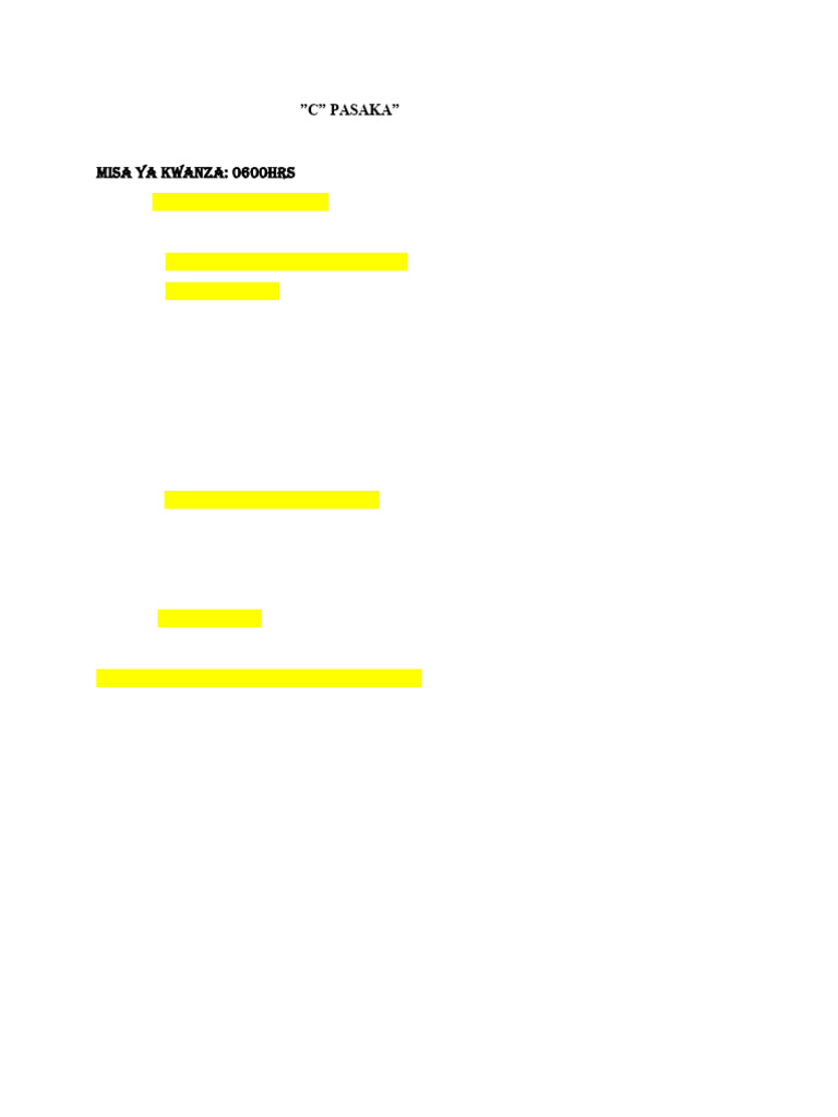 Dominika Ya 6c Pasaka - KMMM | PDF