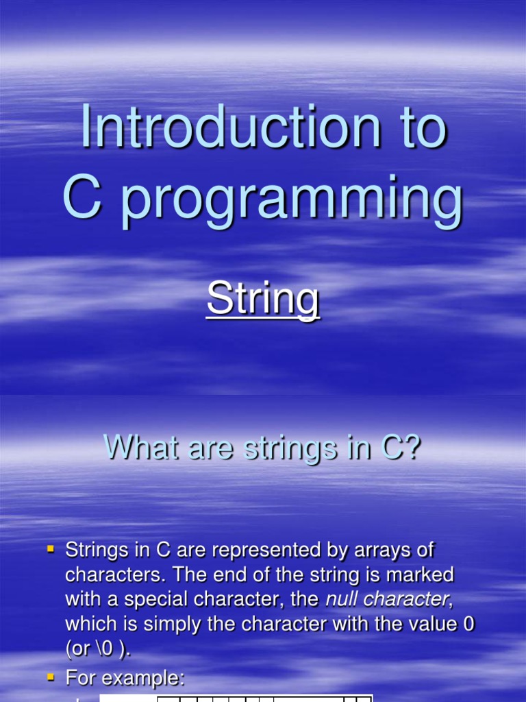 Introduction To C Strings In 40 Characters Pdf String Computer Science Pointer Computer