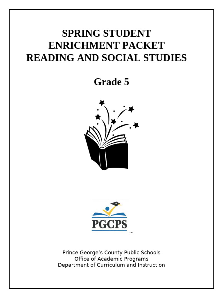 Grade 5 Rela Social Studies Spring Student Enrichment Packet | PDF
