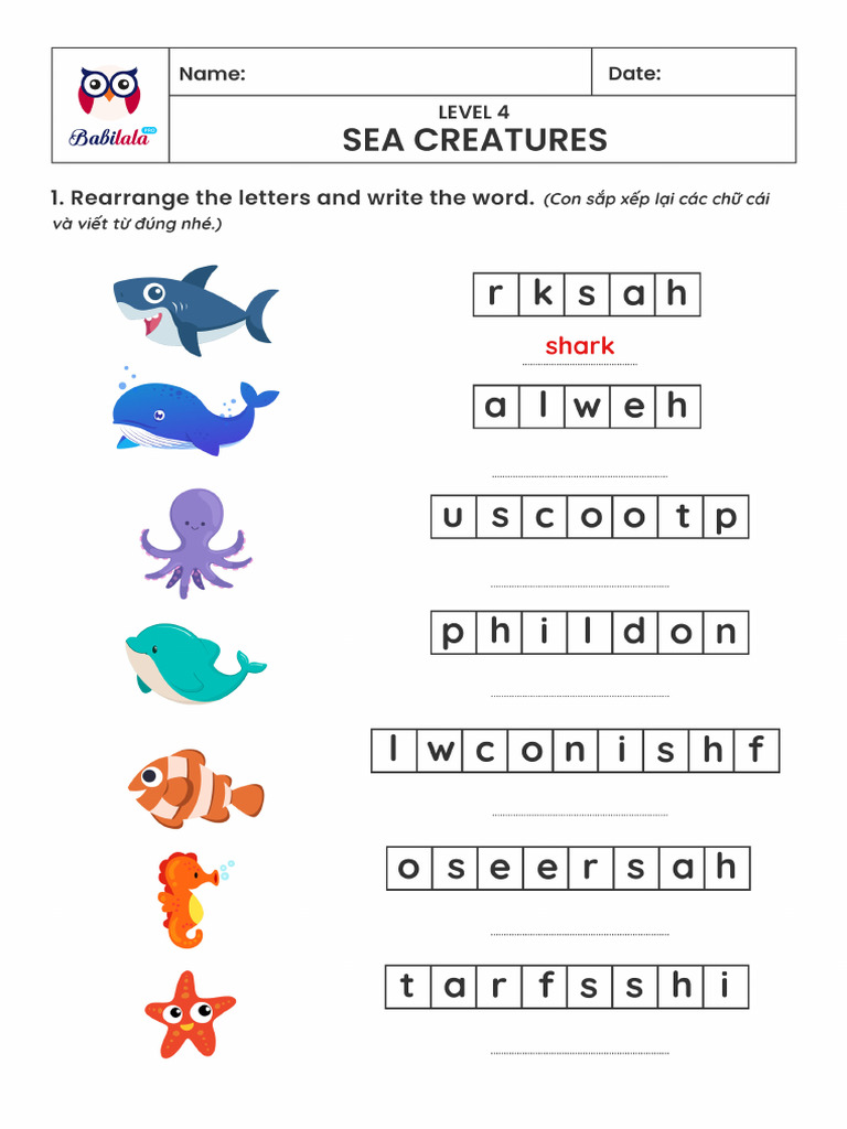 1. Sea creatures | PDF