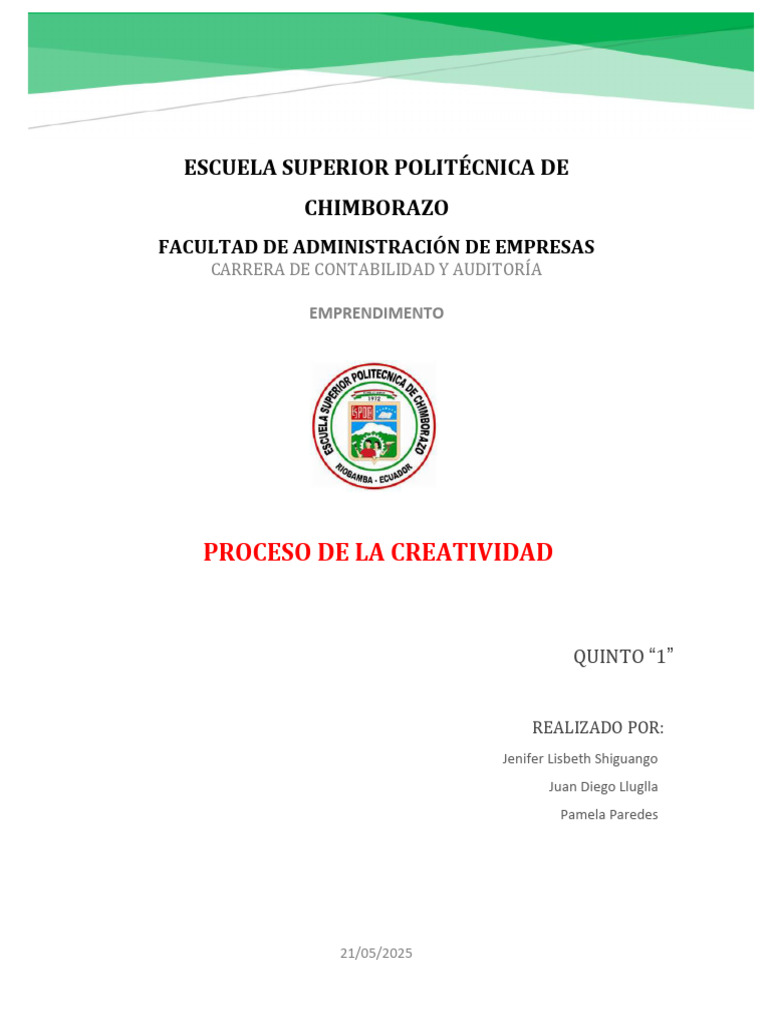 Proceso de Creatividad | PDF | Lluvia de ideas | Creatividad