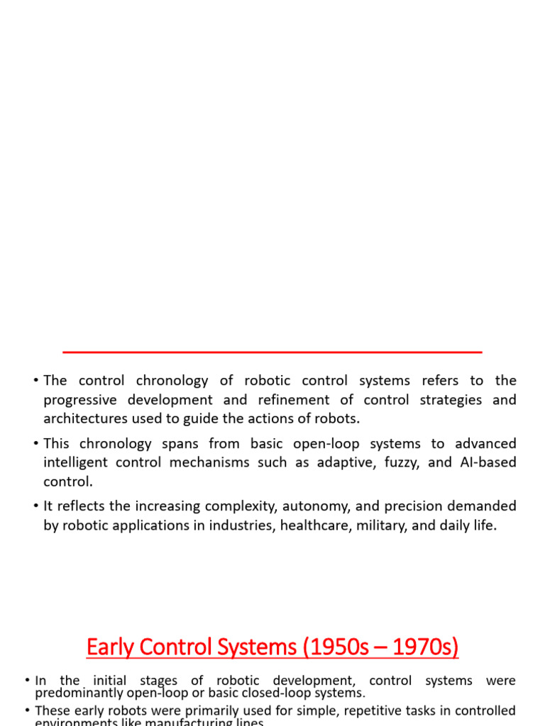 Control Chronology of Robotic Control Systems | PDF | Control Theory | Robotics