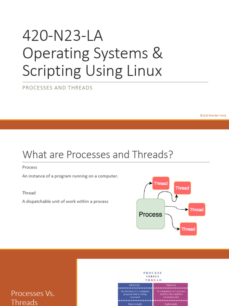 420-N23 Operating Systems - Topic 16 - Processes and Threads | PDF ...