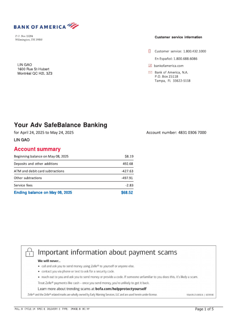 LIN GAO Bank of America | PDF