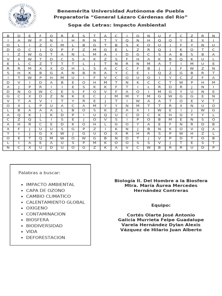 Sopa de Letras Vertical Medio Ambiente PDF | PDF | Entorno natural ...