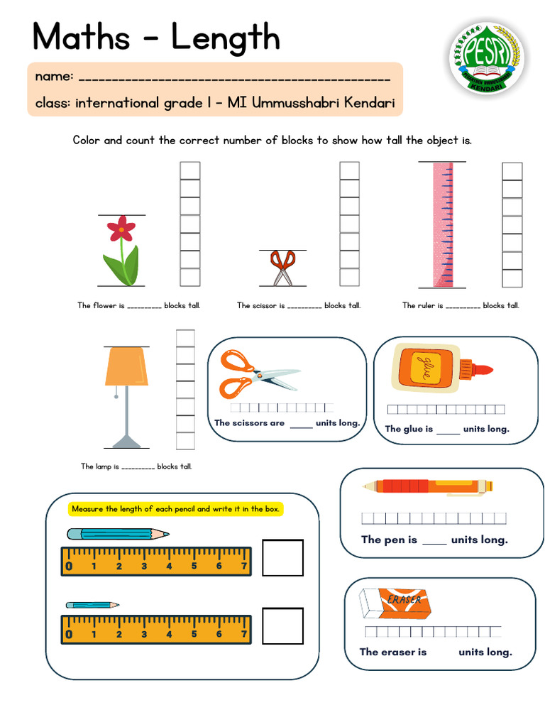 Maths - Non Standard Measurement Math Worksheet | PDF