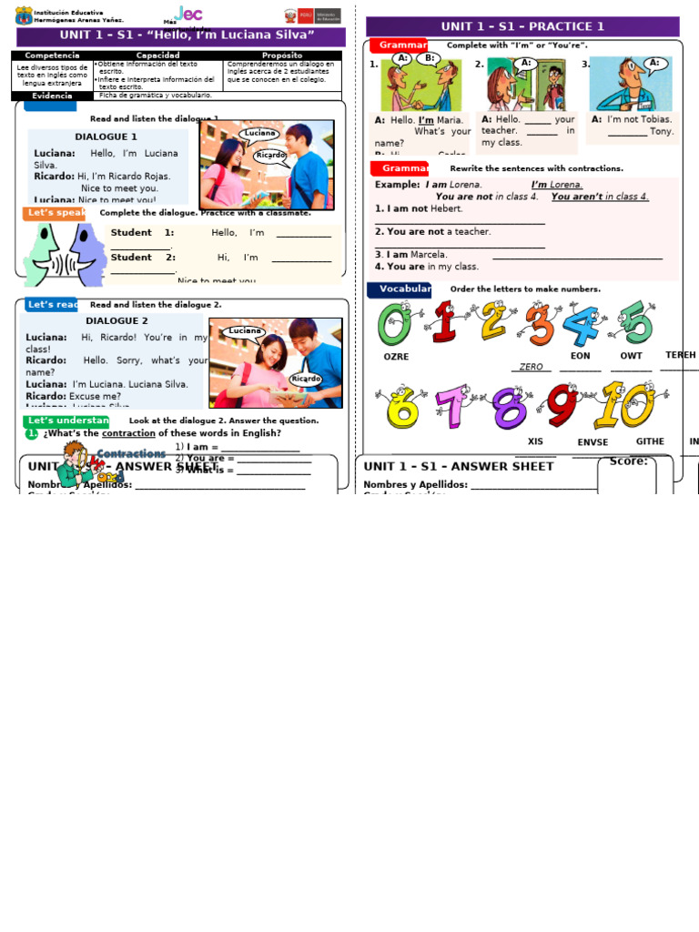 Unit 1: Student Dialogue Practice | PDF | Linguistics | Human Communication