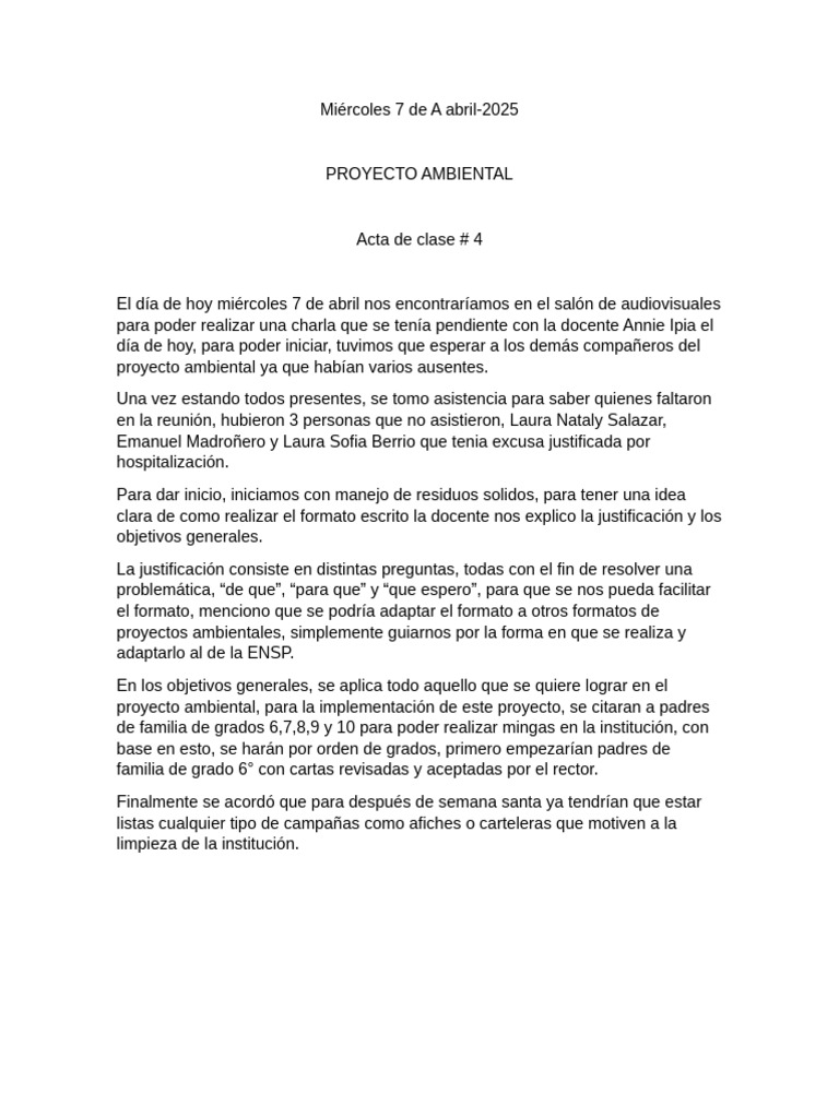 Acta #4 - Labor Social | PDF