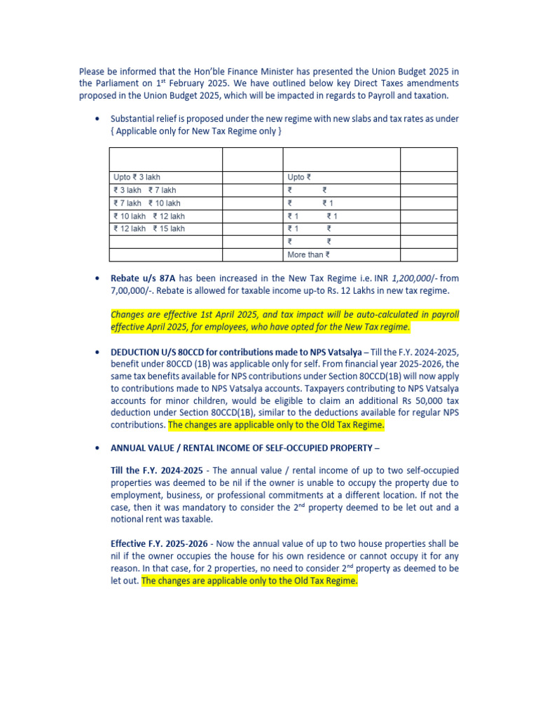 Budget Changes 2025-2026 | PDF | Taxes | Government Finances