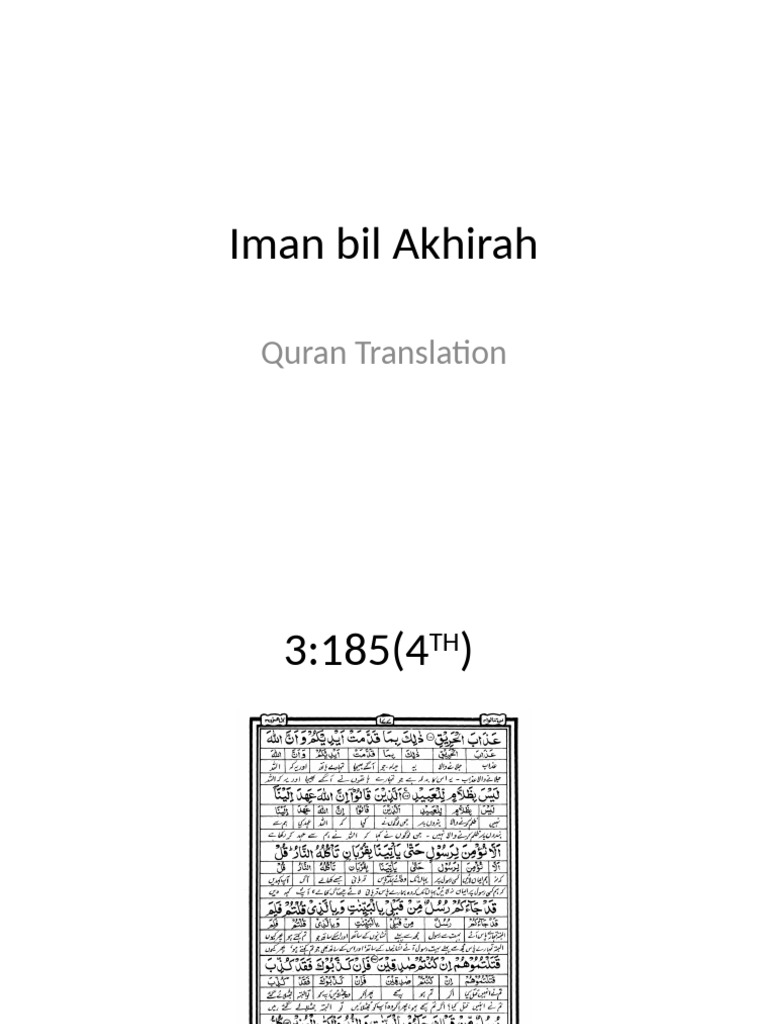 Iman Bil Akhirah | PDF