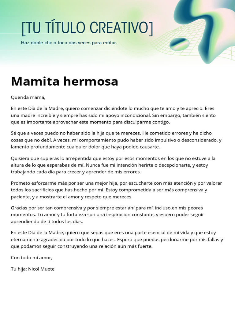 Carta Del Día de La Madre - 20250511 - 112459 - 0000 | PDF