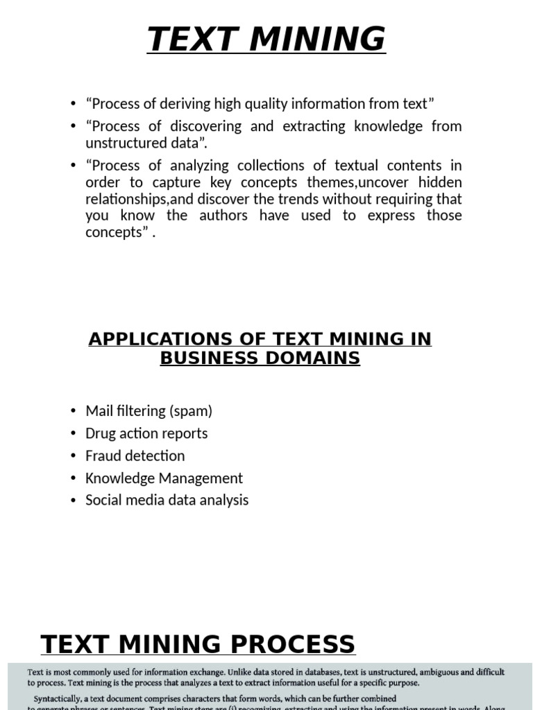 TEXT, WEB MINING Bigdata | PDF