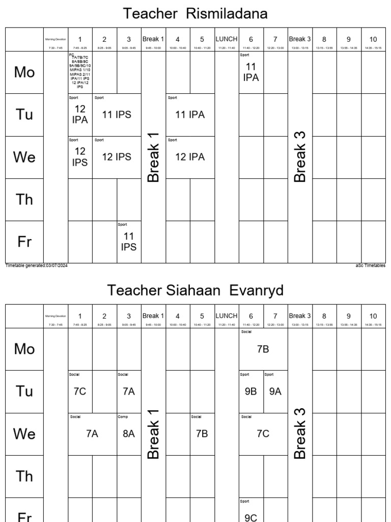 Teachers Roster (3okjaguaa) | PDF