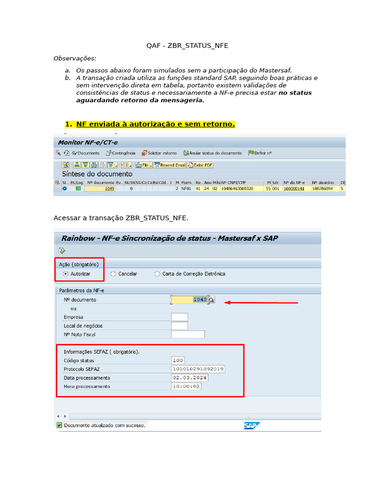 Qaf Matheus ZBR Status Nfe | PDF