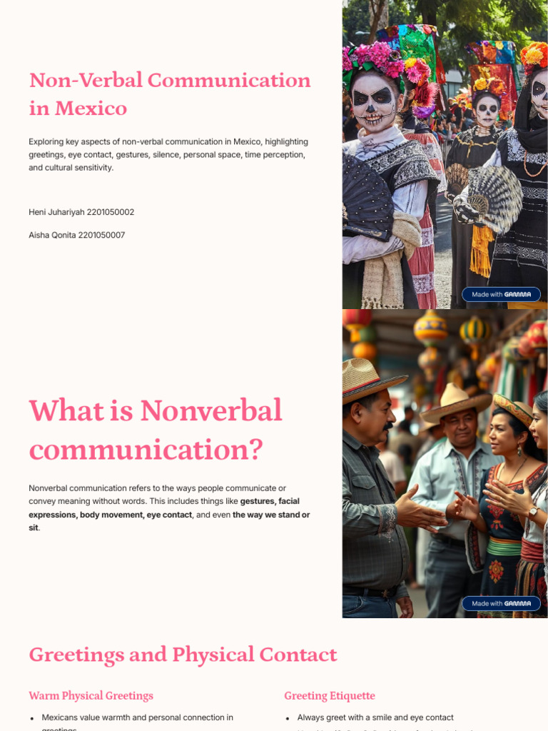 Non-Verbal Communication in Mexico | PDF | Nonverbal Communication ...