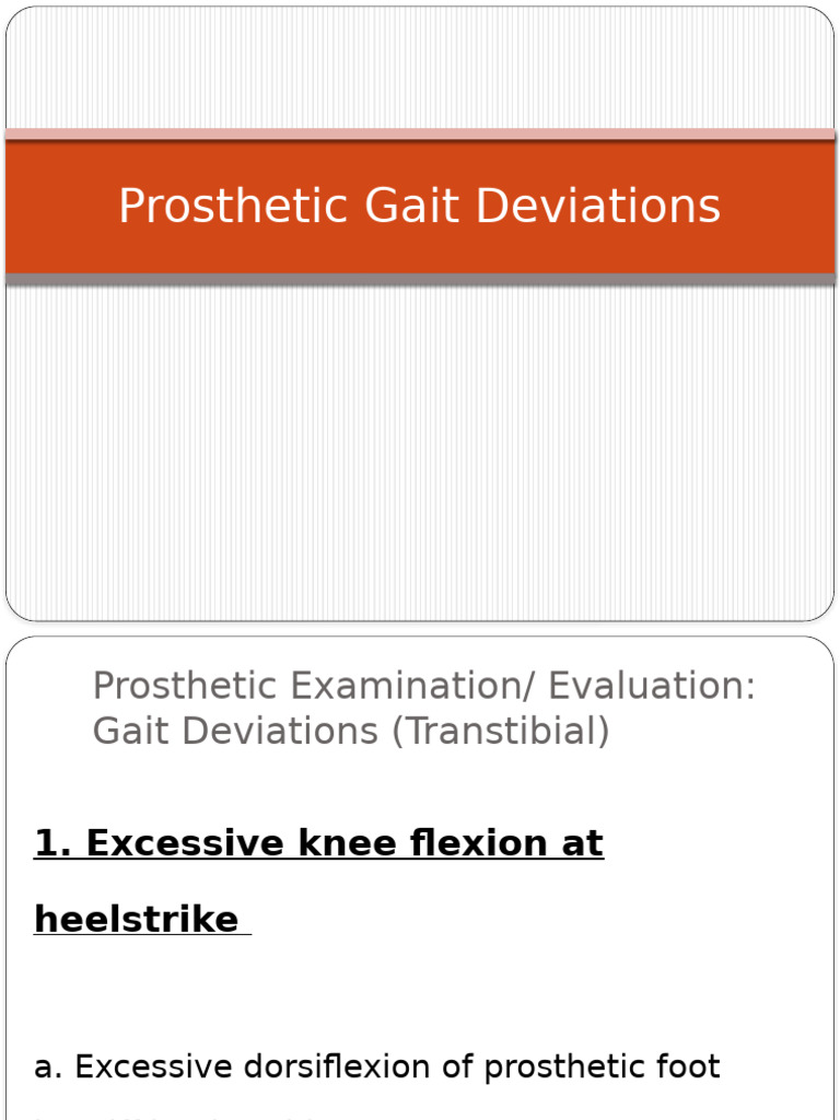 Prosthetic Gait Deviations | PDF | Prosthesis | Anatomical Terms Of Motion