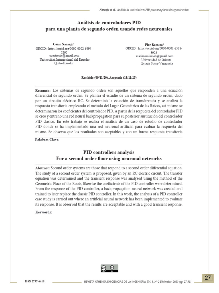 Análisis de Controladores PID con Redes Neuronales | PDF