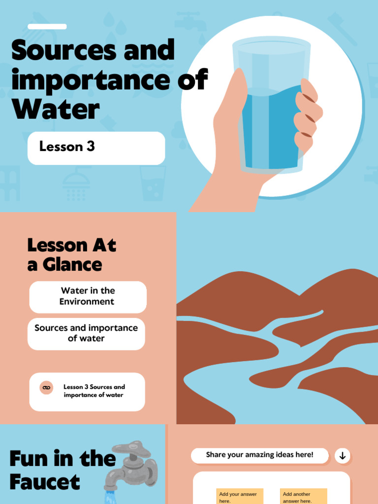 Sources of Water Education Presentation in Light Blue White Flat ...