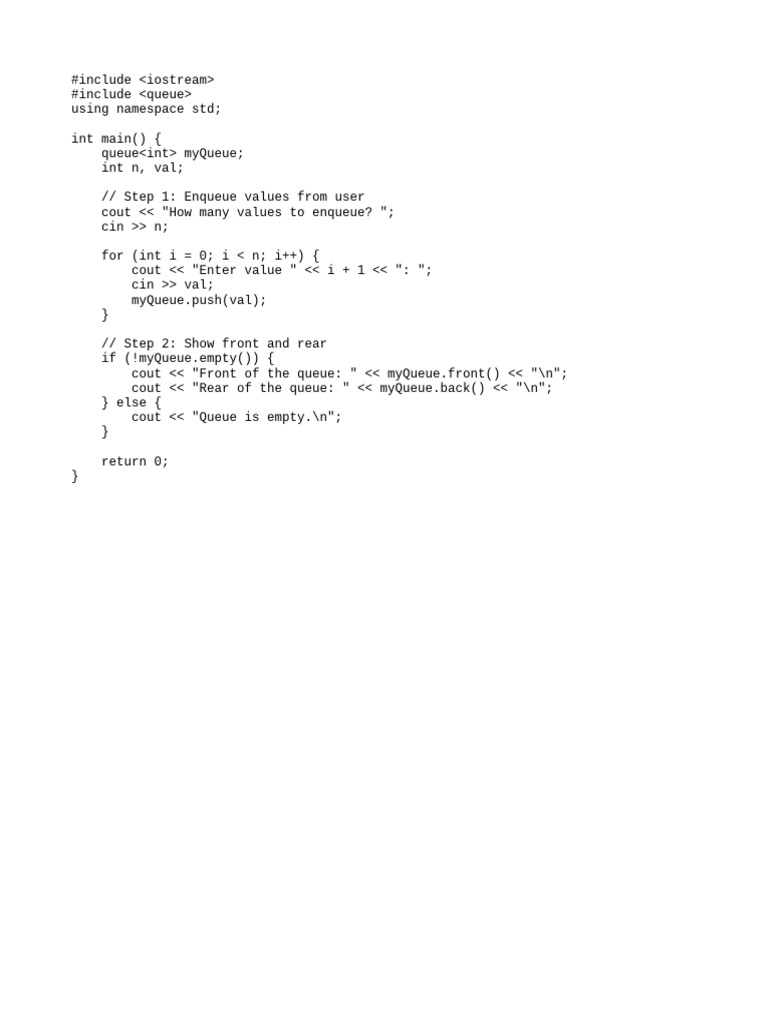 Queue Front and Back | PDF